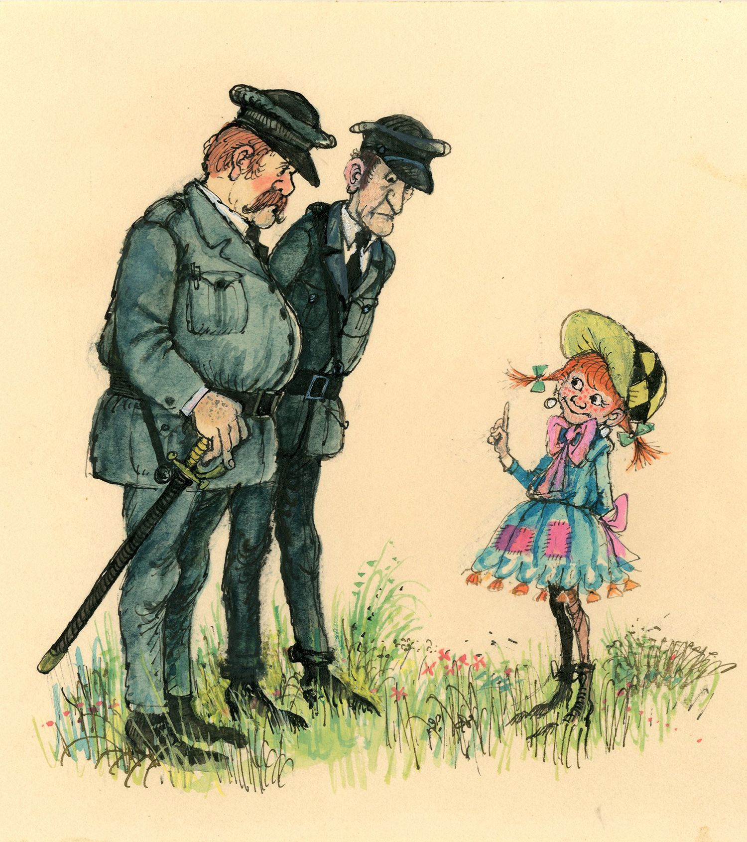 Op de illustraties van Carl Hollander heeft Pippi Langkous haar ...