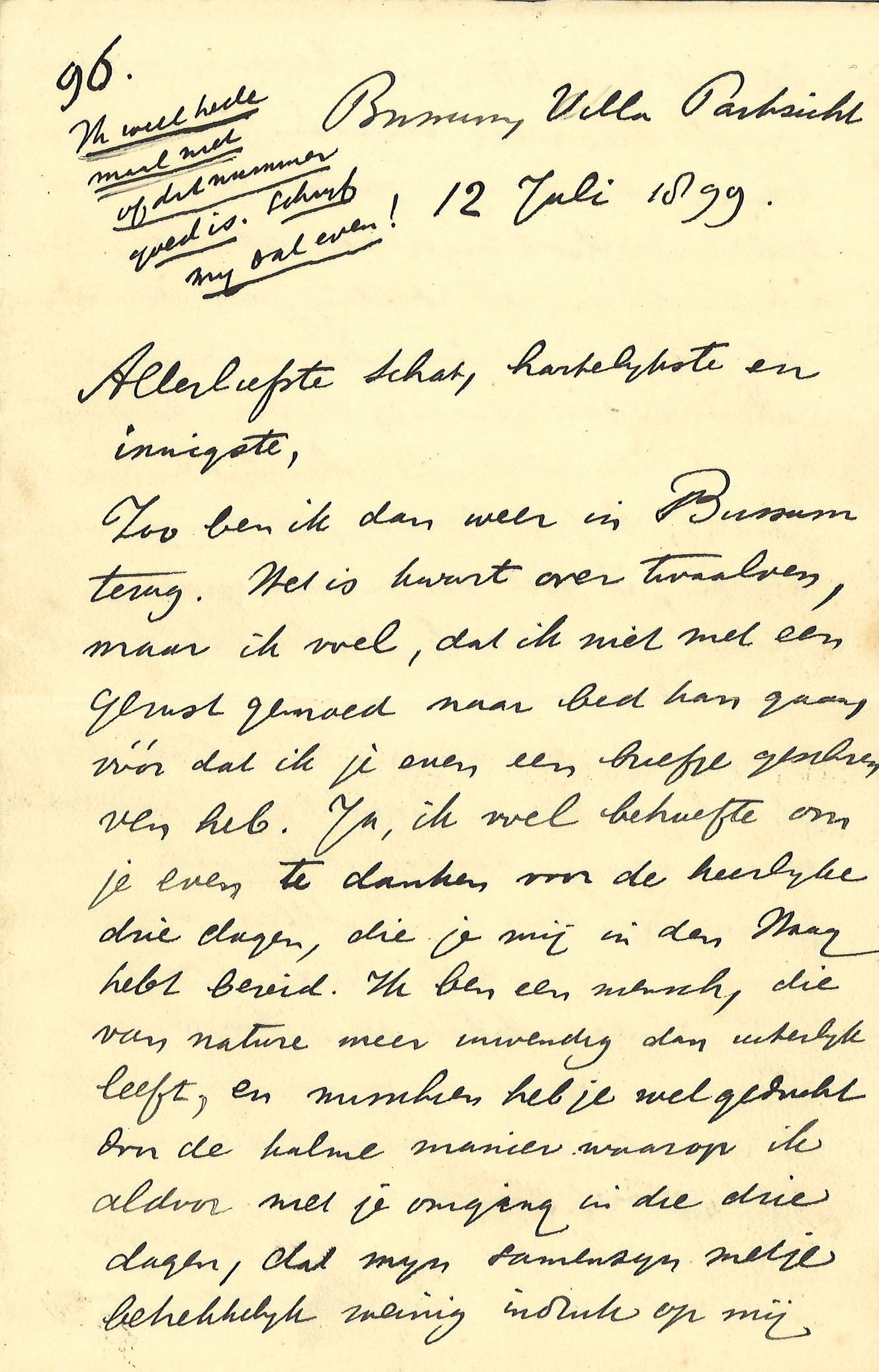 ‘O, die brief, die brief van jou, die ik kus en kus... O ...